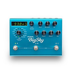 Strymon BigSky Multi Reverb Guitar Effects Pedal with 12 Unique Reverb Machines for Electric and Acoustic Guitar, Synths, Vocals and Keyboards