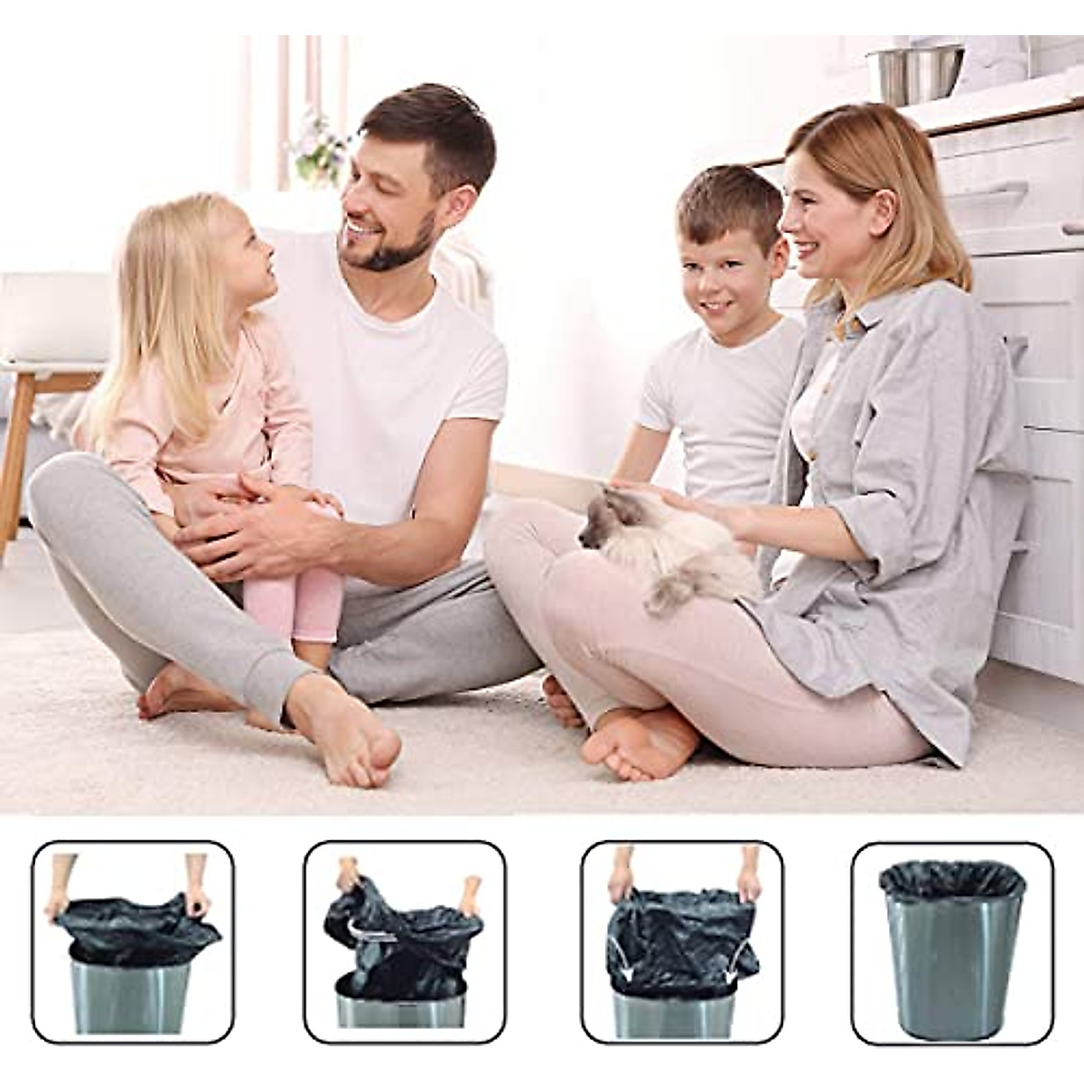 Hudada Kitchen Trash Can 13 Gallon Garbage Can Brushed Stainless Steel Waste Bin Automatic Trash Can Touch Free High Capacity 50 Liter with Lid for Kitchen Home Office Living Room Bedroom
