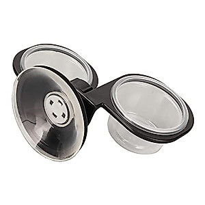 Reptile Food Water Feeding Bowl Crested Gecko Feeding Ledge Reptile Food and Water Cups for Small Pets (Double Bowl)