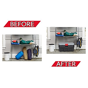 Rubbermaid ActionPacker Lockable Storage Box, 35 Gal, Grey and Black, Outdoor, Industrial, Rugged