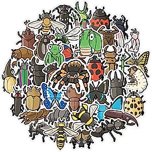 Realistic Bug Stickers for Kids, 40PCS/Pack Aesthetic Ladybug Stickers Vinyl Waterproof Insect Stickers for Water Bottles Laptop Skateboard Scrapbooking Computer Phone