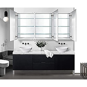 Krugg Medicine Cabinet | Recess or Surface Mount | Blum Hinge 170 Degree Soft Close| (72"x36")