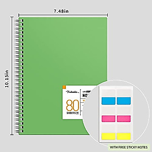 HIUKOOKA College Ruled Spiral Notebook 7.48"X 10.15"(B5),4 Pack Hardcover Journal Notebook with Sticky Notes,160 Pages ,100GSM Thick Paper,Cute Notebook for Works,Study,Meeting,Writing(Tiffany Blue,