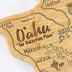 Totally Bamboo Destination Oahu Serving and Cutting Board, Includes Hang Tie for Wall Display