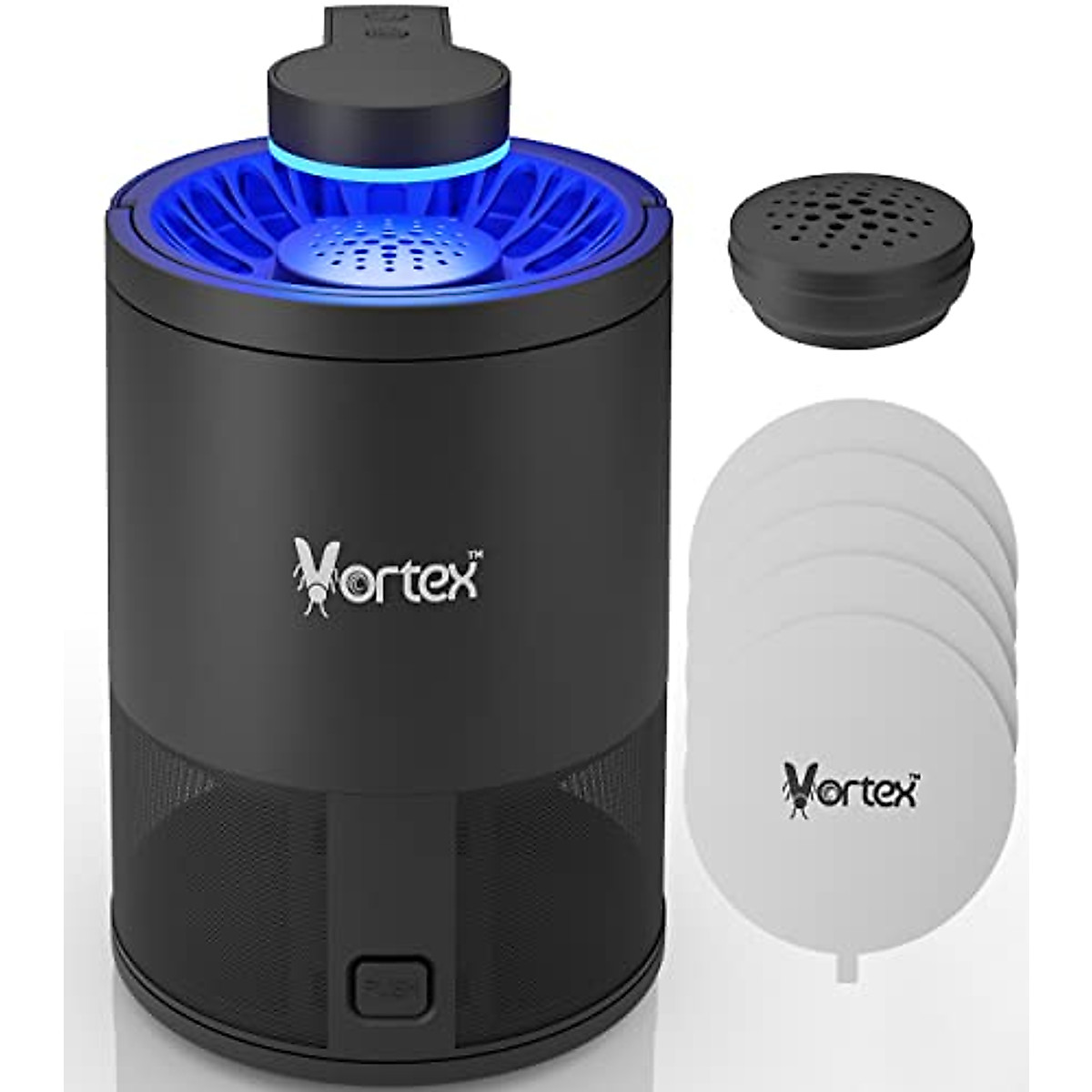 Vortex Indoor Insect Trap - Catcher & Killer for Fruit Flies, Gnat, Mosquito, Moth - UV Light Non Zapper Suction Glue Board - Bug Light Fruit Fly Trap