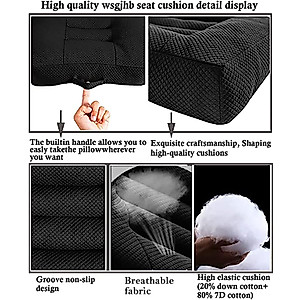 WSGJHB Car Booster Seat Cushion Posture Cushion Portable Breathable Mesh, Effectively Increase The Field of View by 12cm/ 4.7in, Ideal for Office, Home, Angle Lift Seat Cushions,Black