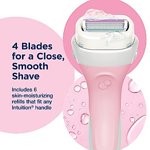 Schick Intuition Refill, Advanced Moisture Razors for Women | Intuition Razor Blades Refill with Organic Shea Butter, 6 Count (Pack of 1)