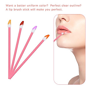 650PCS Disposable Lip Gloss Applicators Make Up Brush Lipstick Wands Makeup Applicators Brushes Applicator Tool Makeup Beauty Tool Kits Disposable Lip Brushes Tool Kits Pink