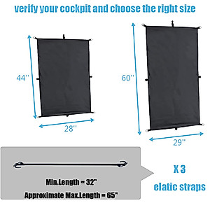 UCEDER 420D Waterproof Oxford Cloth Seal Cockpit Cover, Kayak Cockpit Drape Cover with PVC Coating Maximum Protection for Your Ocean Cockpit(Large 60x29 inch)