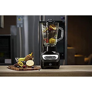 iCucina Countertop Smoothie Blender for Kitchen with 48 oz Glass Jar, 700W Professional Glass Blender for Shakes and Smoothies, Frozen Fruits, Baby Foods, 12-Speed for Mix, Puree, Ice Crushing and Easy Clean, Black, Licuadoras