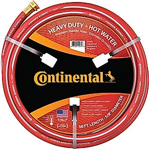 Continental ContiTech-20582672 Premium Garden, Red Heavy Duty Hot Water Garden Hose, 5/8" ID x 50' Length, MXF GHT