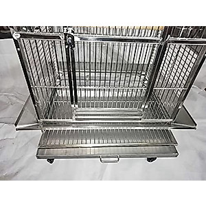 BMWPET SUS201 Stainless Steel DOMETOP Style Bird CAGE Parrot CAGE 28"X20"X60"