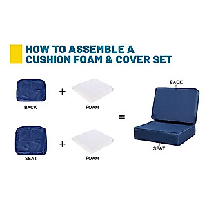 ARTPLAN Deep Seat Outdoor Cushion,Set 24"x24"x6",18x24 Thick Bench Patio Chair Cushion, for Patio Furniture Square