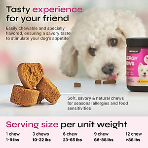 Dog Allergy Relief Chews - Dog Itching Skin Relief - Anti Itch for Dogs - Dog Itch Relief Chews - Hot Spot Treatment - Seasonal Allergy Support Supplements - Allergy Chews - Allergy Immune Treats