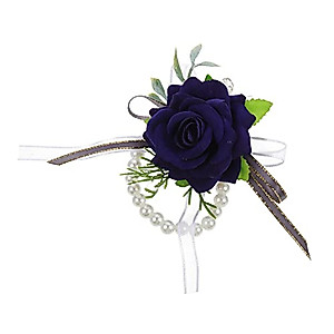 ARTIBETTER 3pcs Wrist Flower Outdoor Decor Flower Wrist Corsage Bridesmaid Bracelets Flower Corsage Wristlet Pearl Decor Hand Wrist Flowers The Flowers Plastic Wrist Chain Bridegroom