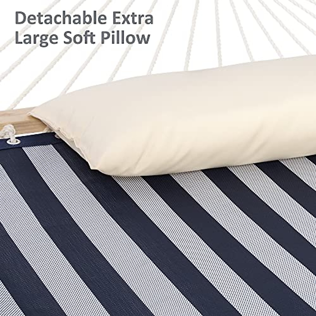 SUNCREAT Double Hammock with Stand Included, Outdoor Portable Hammock with Stand, Blue