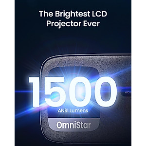 CASIRIS OmniStar L80 4K Projector with WiFi and Bluetooth, 1500 ANSI Lumen Native 1080P Video Projector, Auto Focus/Keystone, 2x15W Speakers, 200" Display Compatible with iOS/Android/HDMI/USB/TV Stick