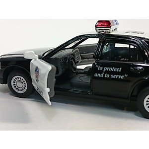 🚓 KiNSMART Ford Crown Victoria 5" 1:42 Scale Police Interceptor Car w/ Pullback Action 👮