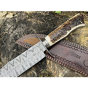 Perkin Damascus Steel Hunting Knife Handmade Knife Knives One Kind of Knife