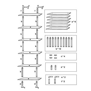 WGX Design For You Industrial 6-Tiers Modern Ladder Shelf Bookcase,Wood Storage Shelf,Display Shelving, Wall Mounted Wood Shelves, Metal Wood Shelves Bookshelf Vintage Wrought Iron Finish