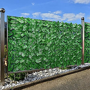 expandable faux privacy fence Artificial Ivy Leaf Screening Roll Plastic Privacy Screen Garden Fence | UV Fade Protected Green Plastic Leaf Fence Panels For Backdrop Garden Backyard Weddin Decorations