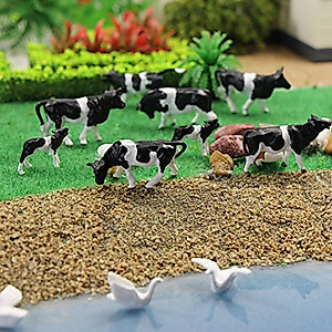 Farm Animals Figure Set,AN8704 36PCS 1:87 Well Painted Model Cows and Figures for HO Scale Model Train Scenery Layout Miniature Landscape New