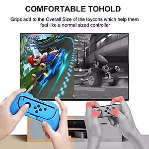 Geserhoo Grip Kit for Nintendo Switch JoyCon Controller - 4 Pack Comfort Game Handle Holder Accessories Fit for Nintendo Switch Controllers (Green&Pink&Yellow&Blue)