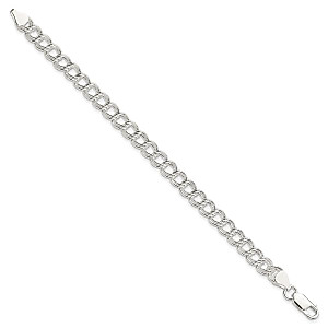 IceCarats 925 Sterling Silver 7mm Double Link Chain Charm Bracelet 7 inch