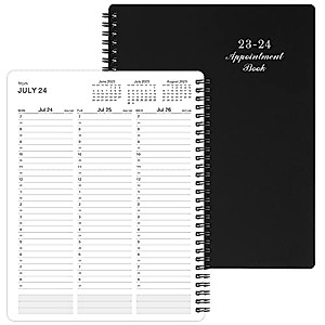 2023-2024 Weekly Appointment Book & Planner - 2023-2024 Daily Hourly Planner, July 2023 - June 2024, 8" x 10", Half Hour (30 Mins) Interval, Twin-Wire Binding, Lay-Flat, Round Corner, Thick Paper