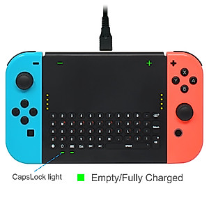 FYOUNG Wireless Keyboard Compatible with Nintendo Switch/Switch OLED, Wireless Gamepad Chatpad Message Keyboard for Switch, 2.4G USB Rechargable Handheld Remote Control Keyboard with a 2.4G receiver