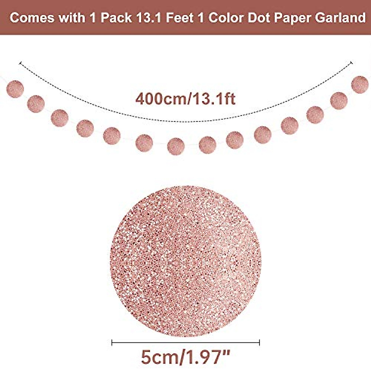 Rose Gold Birthday Party Decorations Set - Rose Gold Glittery Happy Birthday banner, Foil Swirls,Tissue Paper Pom Poms, Circle Dots Garland for Birthday Party Decorations,Girls Birthday