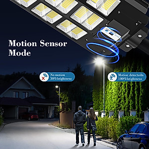 OKPRO 6000W Solar Street Lights Outdoor - 7000K Solar Lights Outdoor Waterproof Dusk to Dawn, Commercial Solar Parking Lot Lights with Motion Sensor, Solar Powered LED Street Light for Yard, Outside