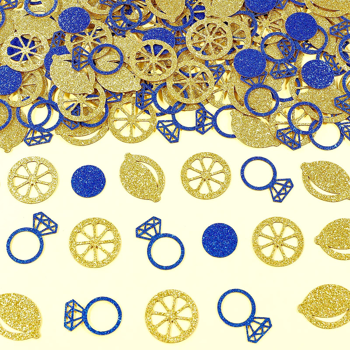 Lemon Bridal Shower Decorations - 200pcs Glitter Lemon Confetti, She Found Her Main Squeeze Lemon and Blue Bridal Shower Decorations, Lemonade Bachelorette Engagement Wedding Party Supplies