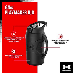 Under Armour Playmaker Sport Jug, Water Bottle with Handle, Foam Insulated & Leak Resistant, 64oz & 32oz