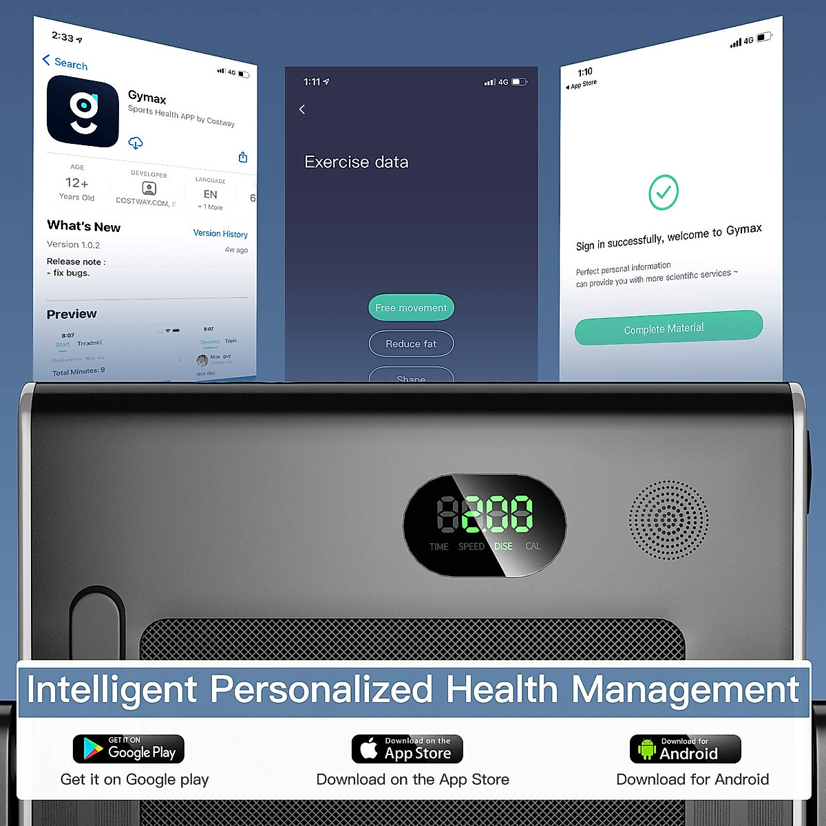 Goplus 2 in 1 Folding Treadmill, 2.25HP Under Desk Electric, Installation-Free, with Bluetooth Speaker, Remote Control and LED Display, Walking Jogging Machine for Home/Office Use (Silver)