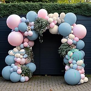 Dusty Blue Balloons Double Stuffed Blue Balloon Garland Pastel Blue Balloons Different Sizes 18In 12In 5In Latex Slate Blue Balloon Arch Kit For Birthday Baby shower Gender Reveal Neutral Party