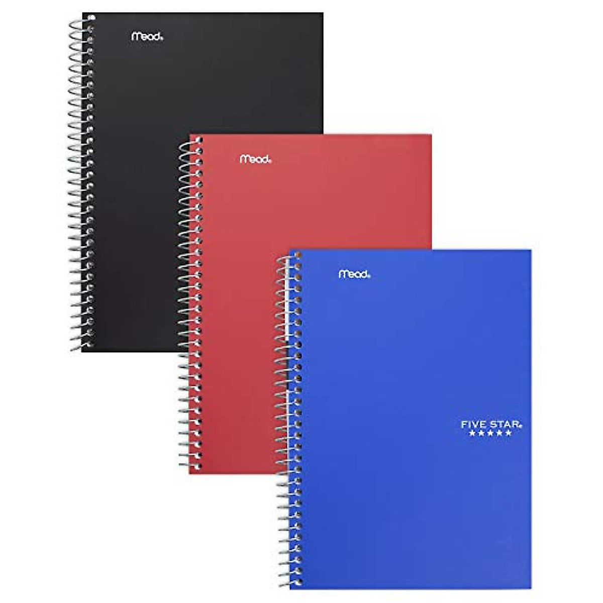 Five Star Small Spiral Notebooks, 3 Pack, 2-Subject, College Ruled Paper, 9-1/2" x 6", 100 Sheets, Color May Vary