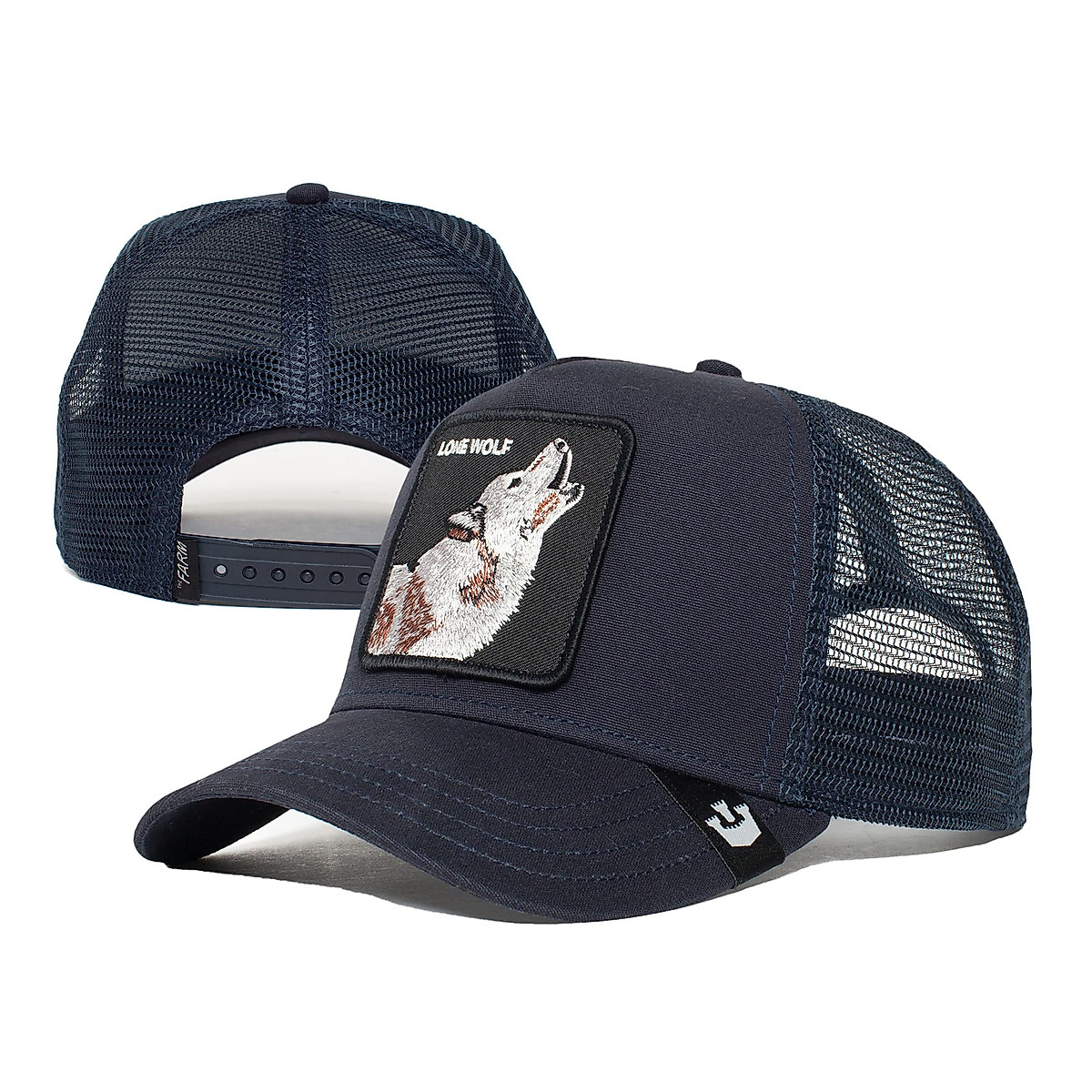 Goorin Bros. Mens Animal Farm Snap Back Trucker Hat Baseball Cap, Navy Wolf, One Size US