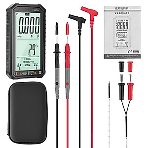 BlumWay 4.7 Inch LCD Digital Multimeter TRMS 6000 Counts Voltmeter Auto-Ranging Fast Measures Voltage Current Amp Resistance Diodes Continuity Duty-Cycle Capacitance Temperature for Automotive