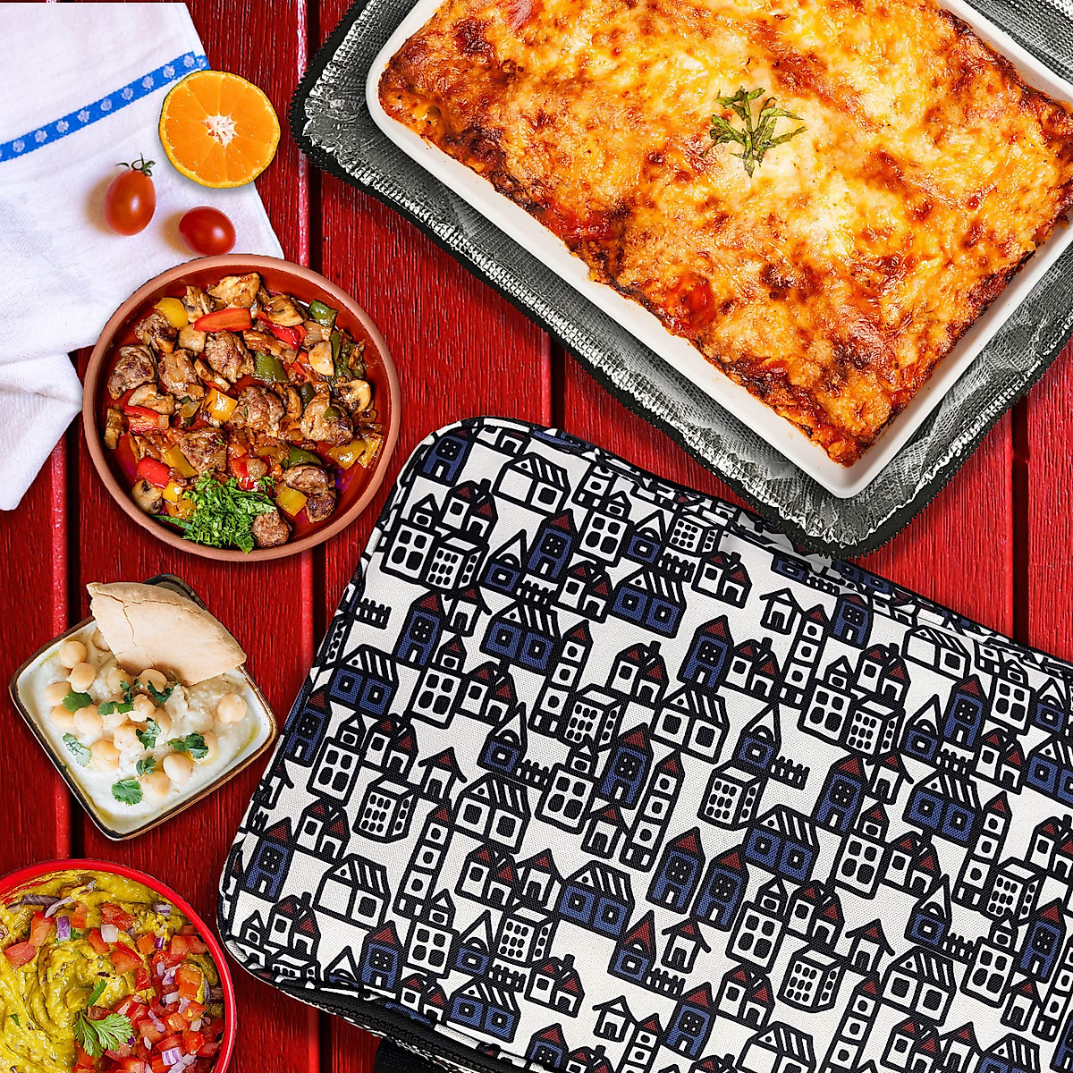 ODDS N TOTES Insulated Food Carrier, Casserole Carrier for Hot or Cold Food, Insulated Casserole Carrier, Casserole Dish Carrier