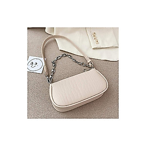 Small Pu Shoulder Bag, Crocodile Pattern Handbag Zipper, Retro Women