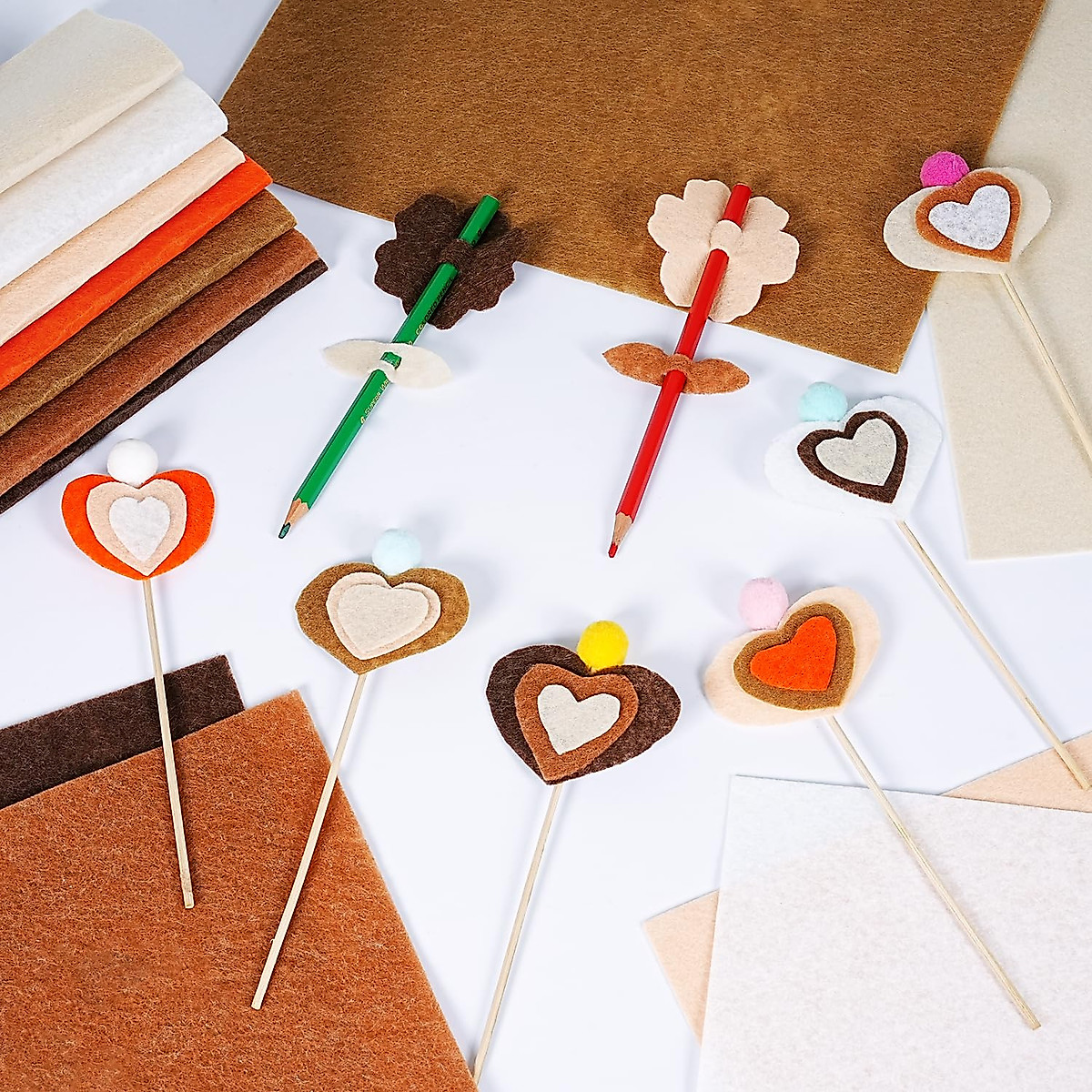 Felt Fabric Sheets 8 x 12 Inches, 21 PCS Brown Felt Sheets for Crafts, Assorted Colors Felt Sheets Bulk, Soft Felt Sheets Felt Paper for Sewing Needle Felting Patchwork Embroidery Party Decoration