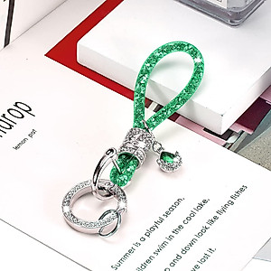 Bling Crystal Car Keychain for Women, Keychain Accessories With Bling Rhinestones, Fashionable Car Key Chain for Car Keys for Honda/MercedesBenz/Audi/BMW/Hyundai/Nissan/Mazda/Chvey/Toyota (Green)