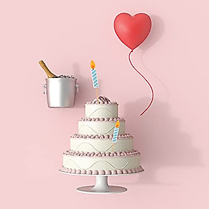 Gadpiparty Vintage Decor Candle Shape Wooden Paper Dessert Picks Wedding Birthday Holiday Cake Decorations Baby Decor