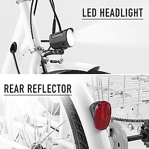 Viribus 24" 26" 3 Wheel Electric Bike for Senior, 250w Adults Electric Tricycle Trike, Three Wheel Ebike E Bicycle with Removable 36V 10Ah Lithium Battery, Motorized Trike with Basket for Women Men