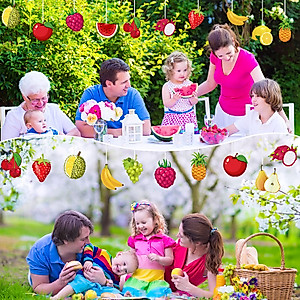 48 Pcs Tutti Frutti Party Colorful Fruit Cutouts Lemon Cutout Strawberry Pineapple Apple Watermelon Grape Cutout for Classroom Bulletin Board Wall Tropical Fruit Hawaiian Luau Beach Summer Party Decor