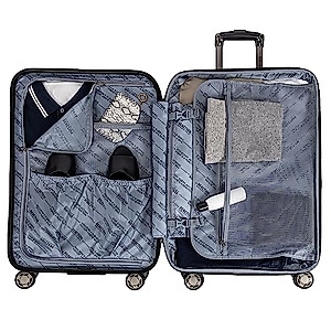 Kenneth Cole REACTION Renegade Luggage Expandable 8-Wheel Spinner Lightweight Hardside Suitcase, Honey Butter, 28-Inch Checked