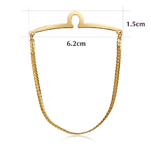 Yoursfs Gold Tie Chain for Men Gold Plated Single Loop Tie Bar/Pin/Clasp Chain Mens