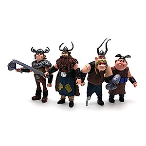 Toysvill Vikings - Action Figures - Hiccup, Astrid, Stoick, Gobber, Snotlout, Fishlegs, Tuffnut & Ruffnut Toys (Set of 8 pcs)