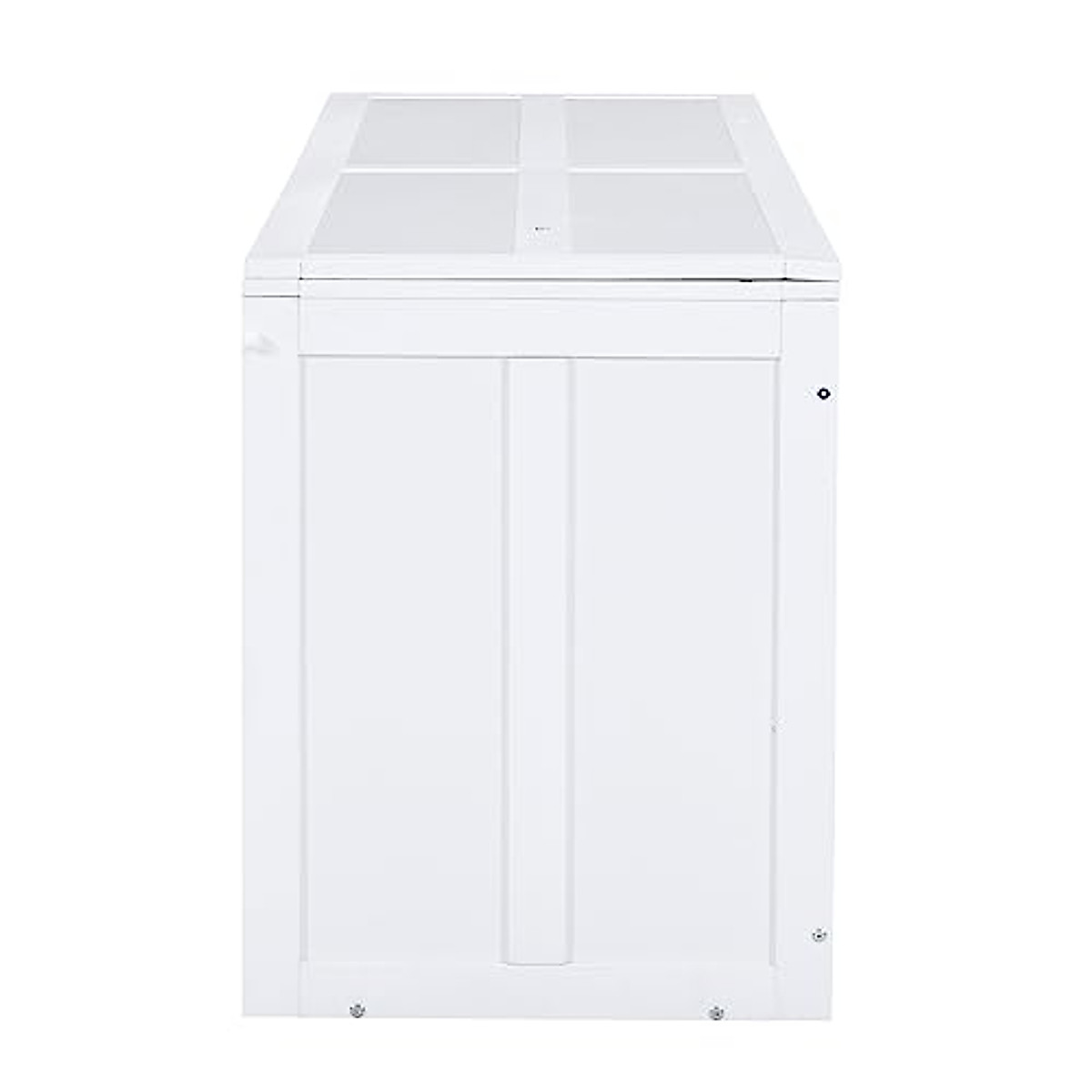 VKKILPEE Queen Size Murphy Bed with Rotatable Desk, 3 in 1 Floor Bed Frame with Cabinet & Workstation, for Small Room Living Room Bedroom, Solid Wood Construction, No Box Spring Required, White